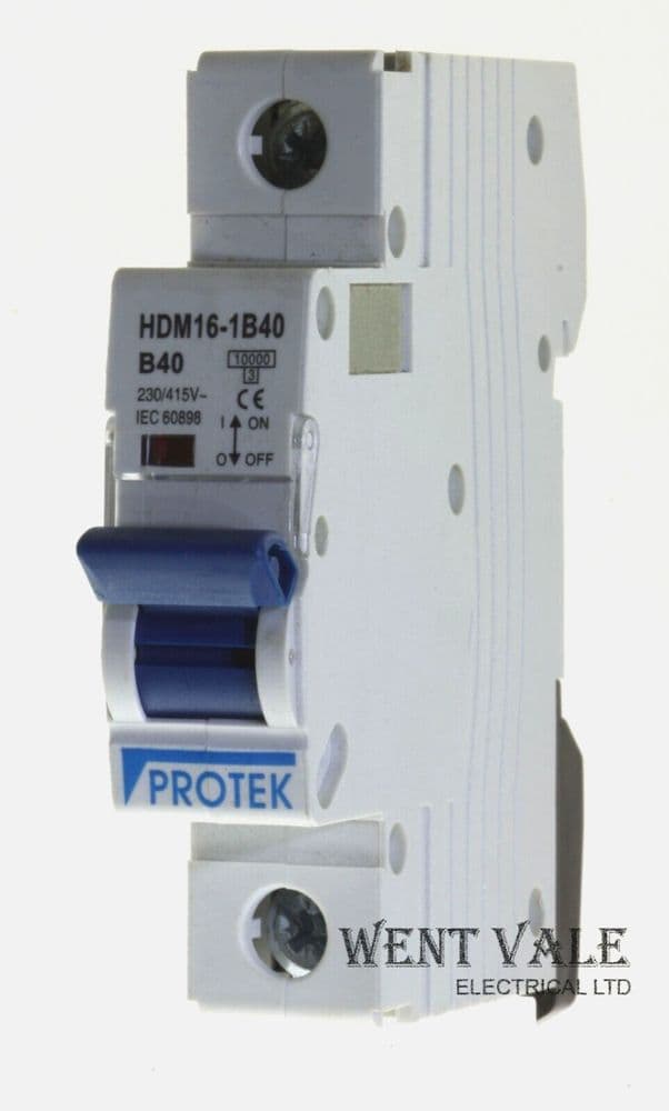 Protek - HDM16-1B40 - 40a Type B Single Pole MCB Unused