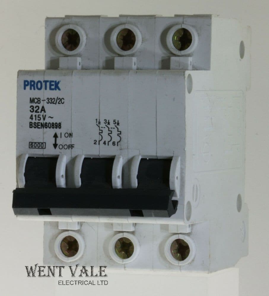 Protek - MCB-332/2C - 32 Type C Triple Pole MCB Used