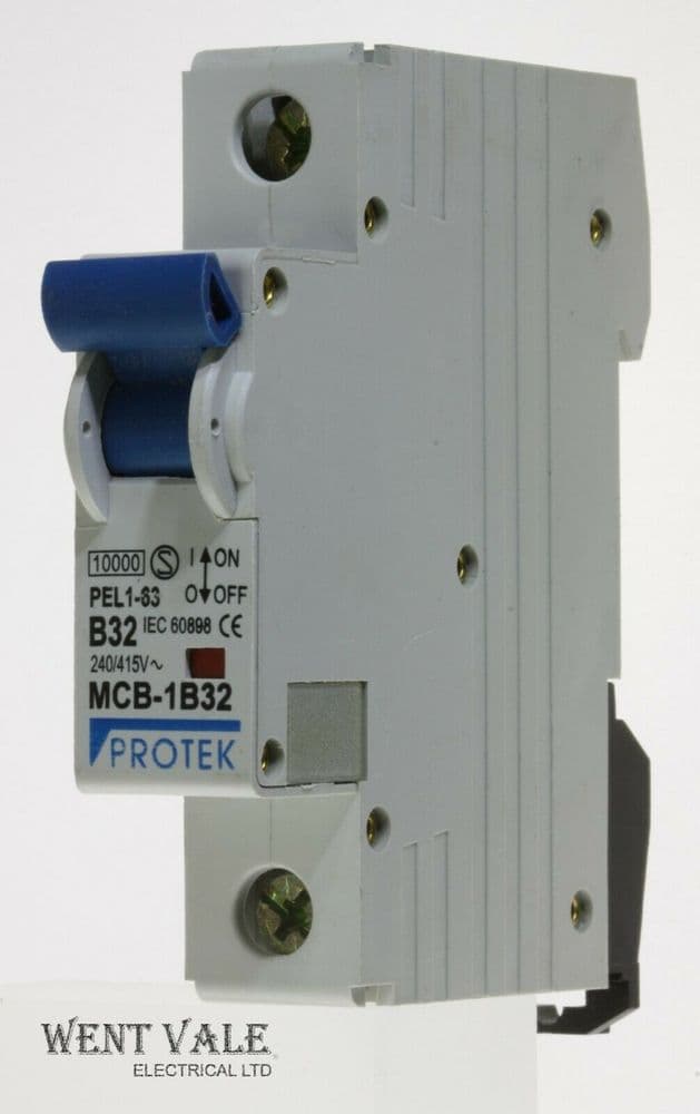 Protek - PEL1-63 MCB-1B32 - 32a Type B Single Pole MCB Unused