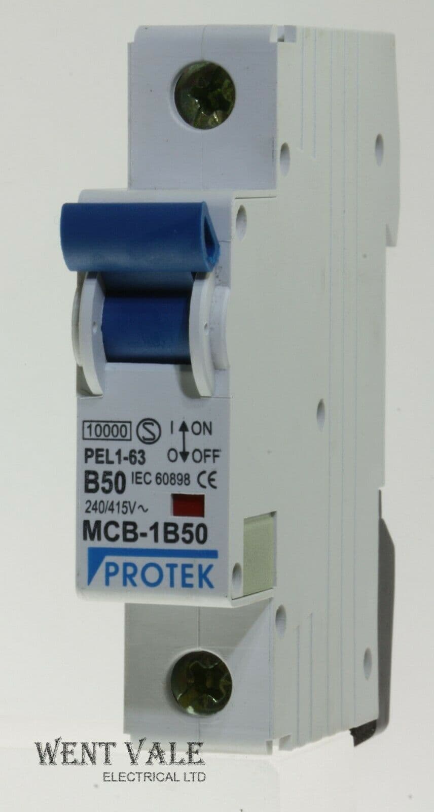 Protek - PEL1-63 MCB-1B50 - 50a Type B Single Pole MCB Unused