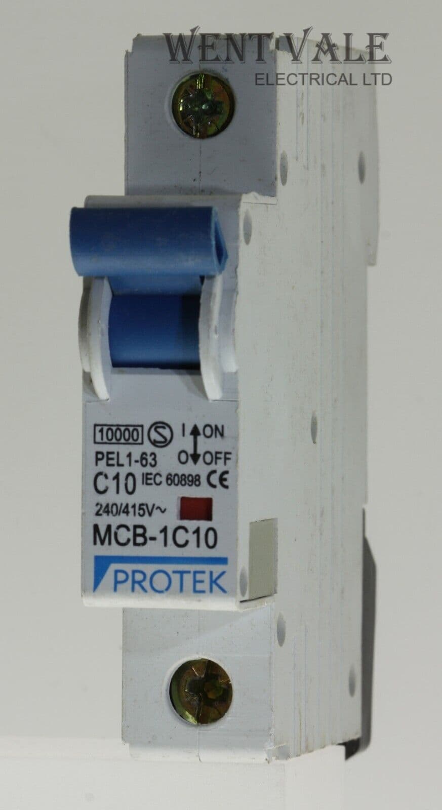 Protek - PEL1-63 MCB-1C10 - 10a Type C Single Pole MCB Used