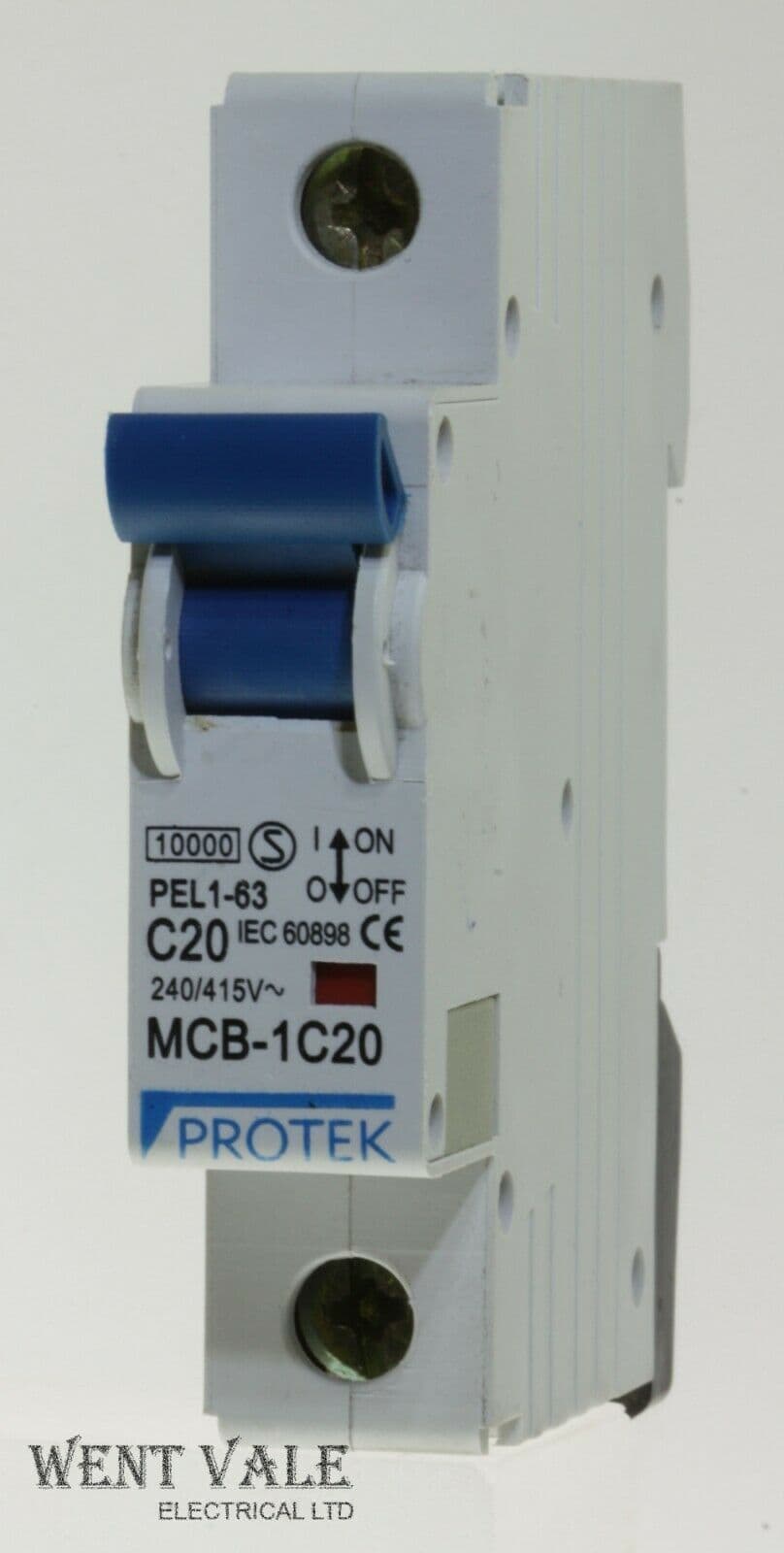 Protek - PEL1-63 MCB-1C20 - 20a Type C Single Pole MCB Unused