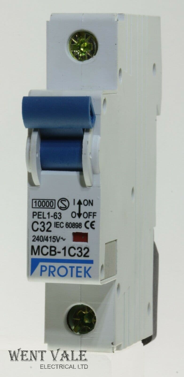 Protek - PEL1-63 MCB-1C32 - 32a Type C Single Pole MCB Unused