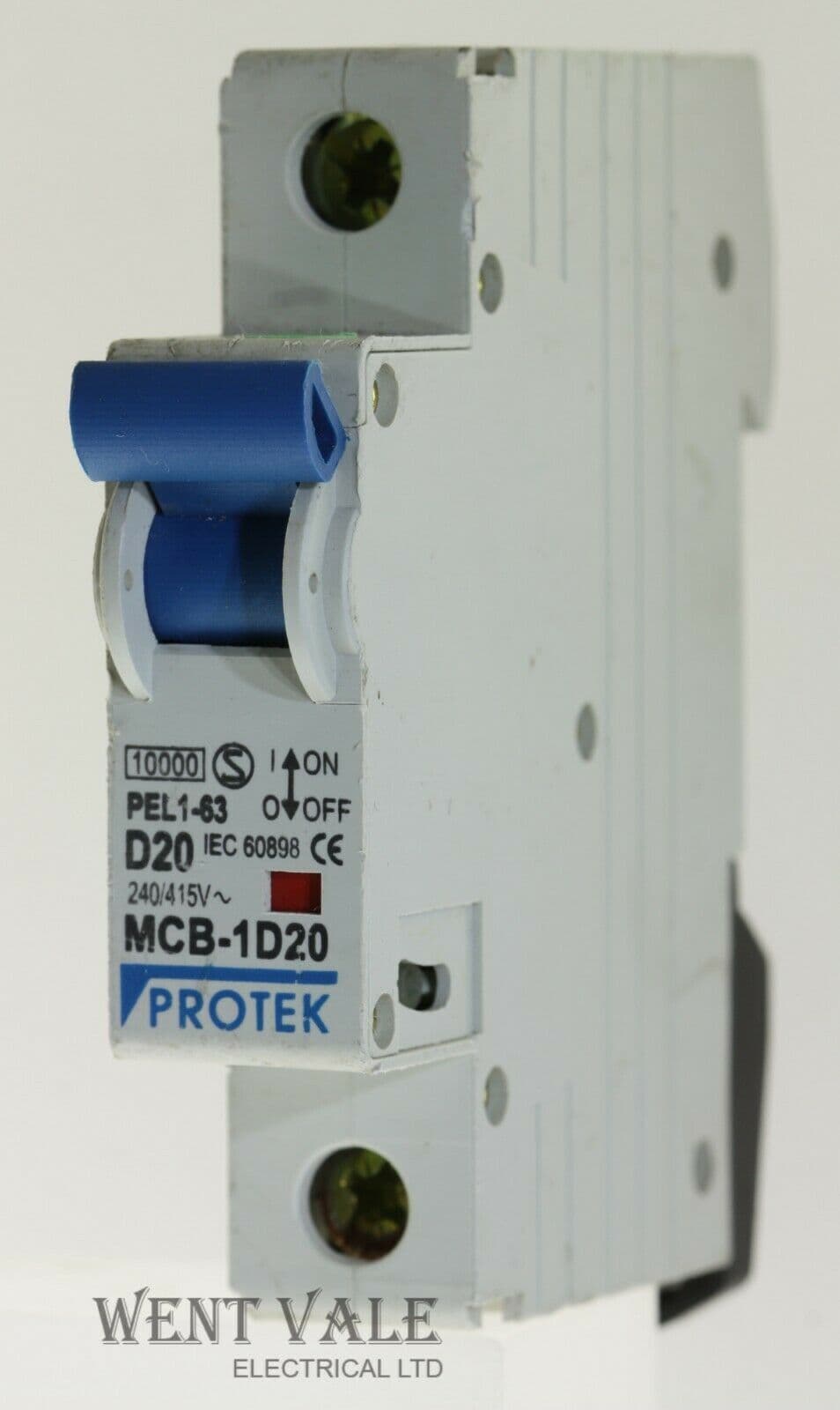 Protek - PEL1-63 MCB-1D20 - 20a Type D Single Pole MCB Used