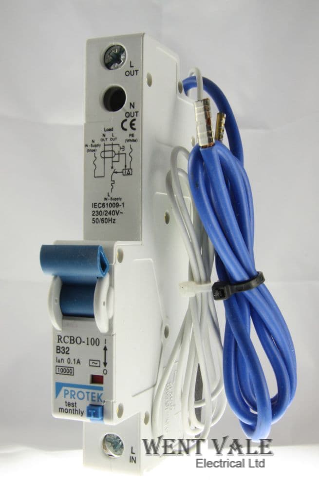 Protek - RCBO1-100/B32 - 32a 100mA Type B Single Pole RCBO New in Box