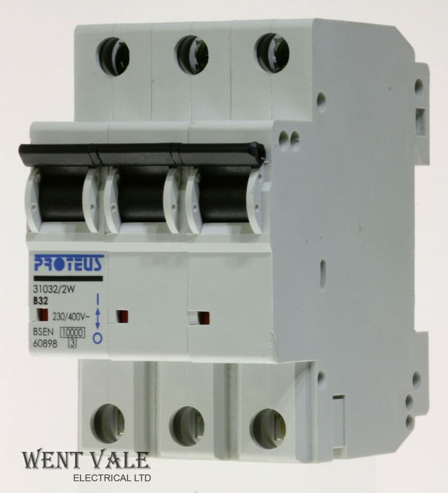 Proteus - 31032/2W - 32a Type B Triple Pole MCB Used
