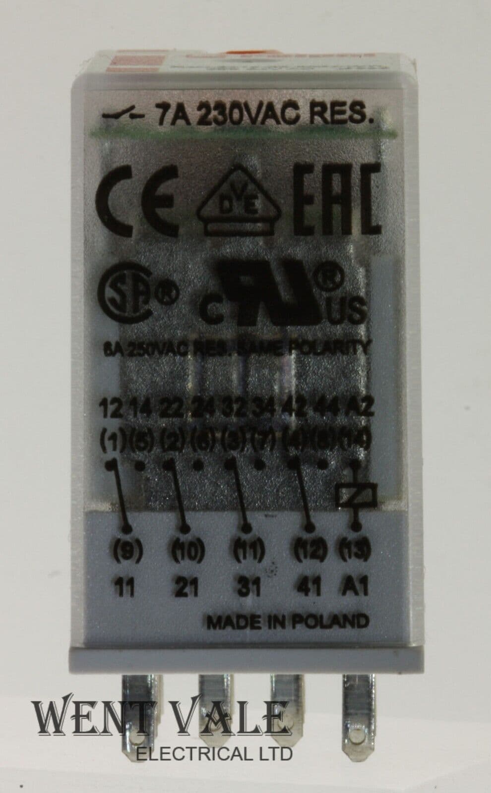 Relpol R4N - 2014-23-5024-WTL 7A 230Vac 14 Pin Industrial 4PDT Relay ...