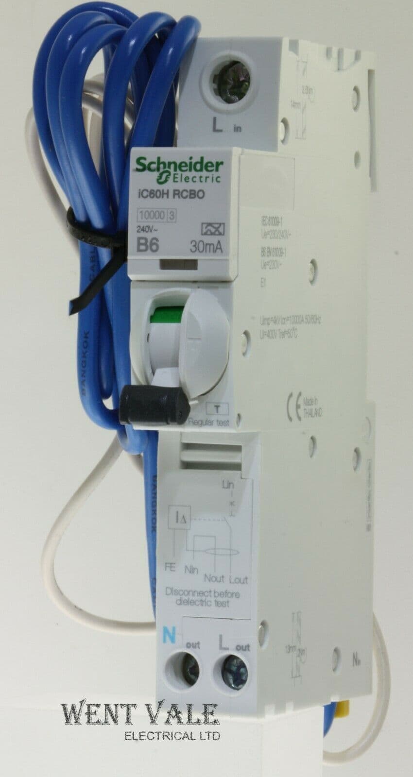 Schneider - Acti 9 - A9D31806 - iC60HB6R30 - 6a 30mA Type B Single Pole ...