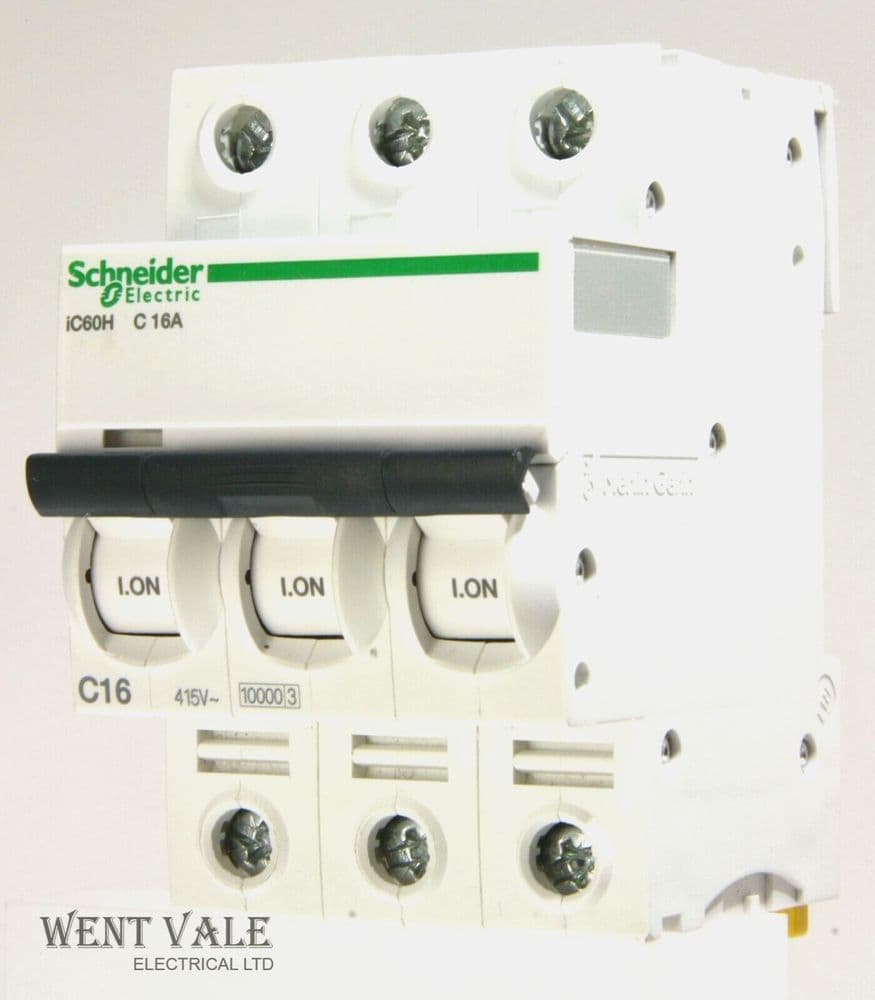 Schneider Acti 9 - A9F54316 - 16a Type C Triple Pole MCB Latest Model ...