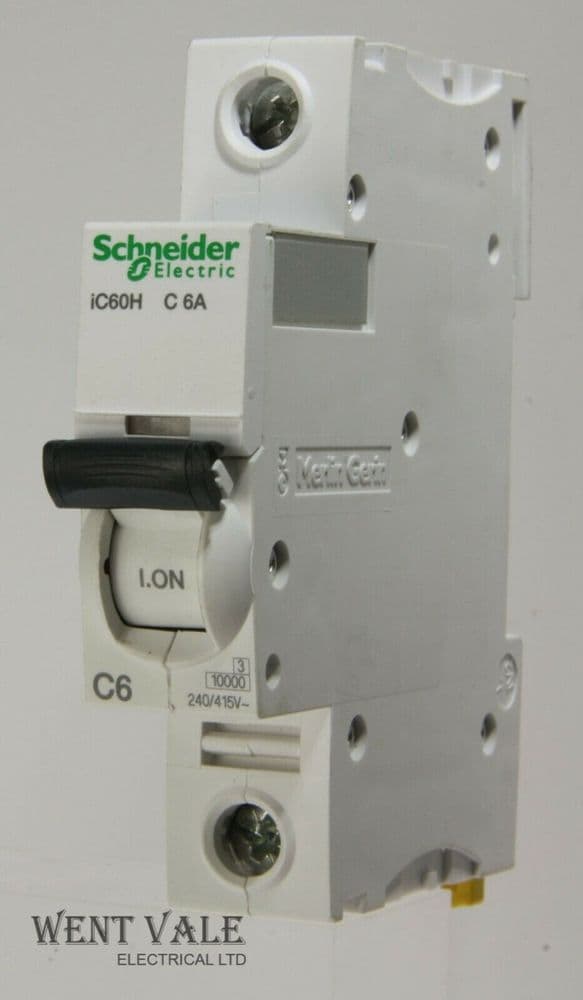 Schneider Acti 9 - iC60HC106-A9F54106 - 6a Type C Single Pole MCB ...