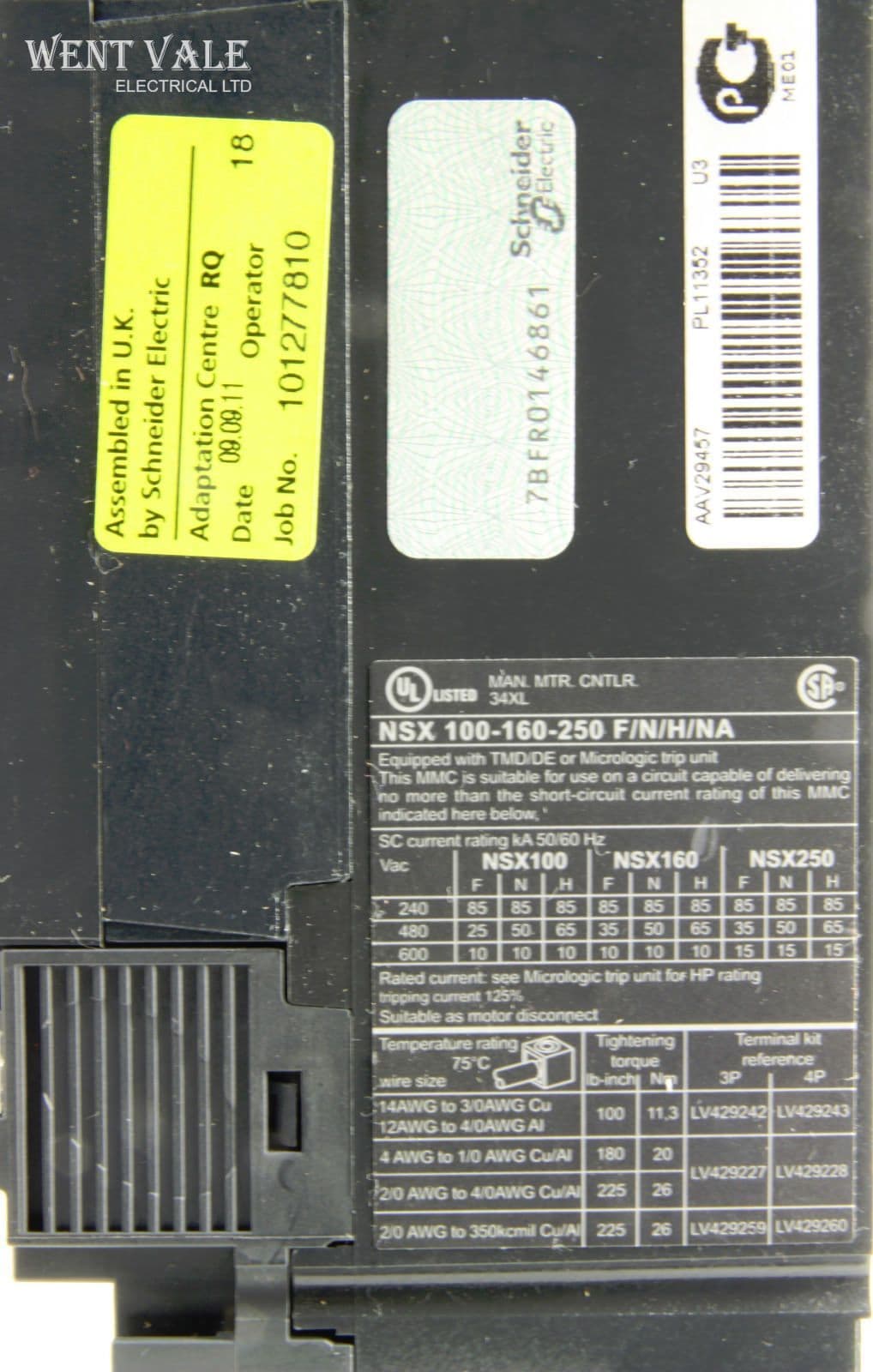 Schneider - Compact - NSX100F - 100a MCCB Extended Rotary Handle And ...