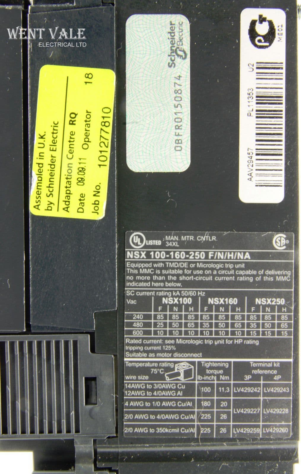 Schneider - Compact - NSX100F - 100a MCCB Extended Rotary Handle And ...
