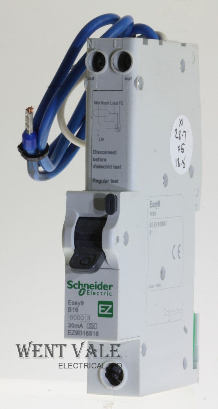 Schneider Easy 9 - EZ9D16816 - 16a 30mA Type B Single Pole RCBO Used