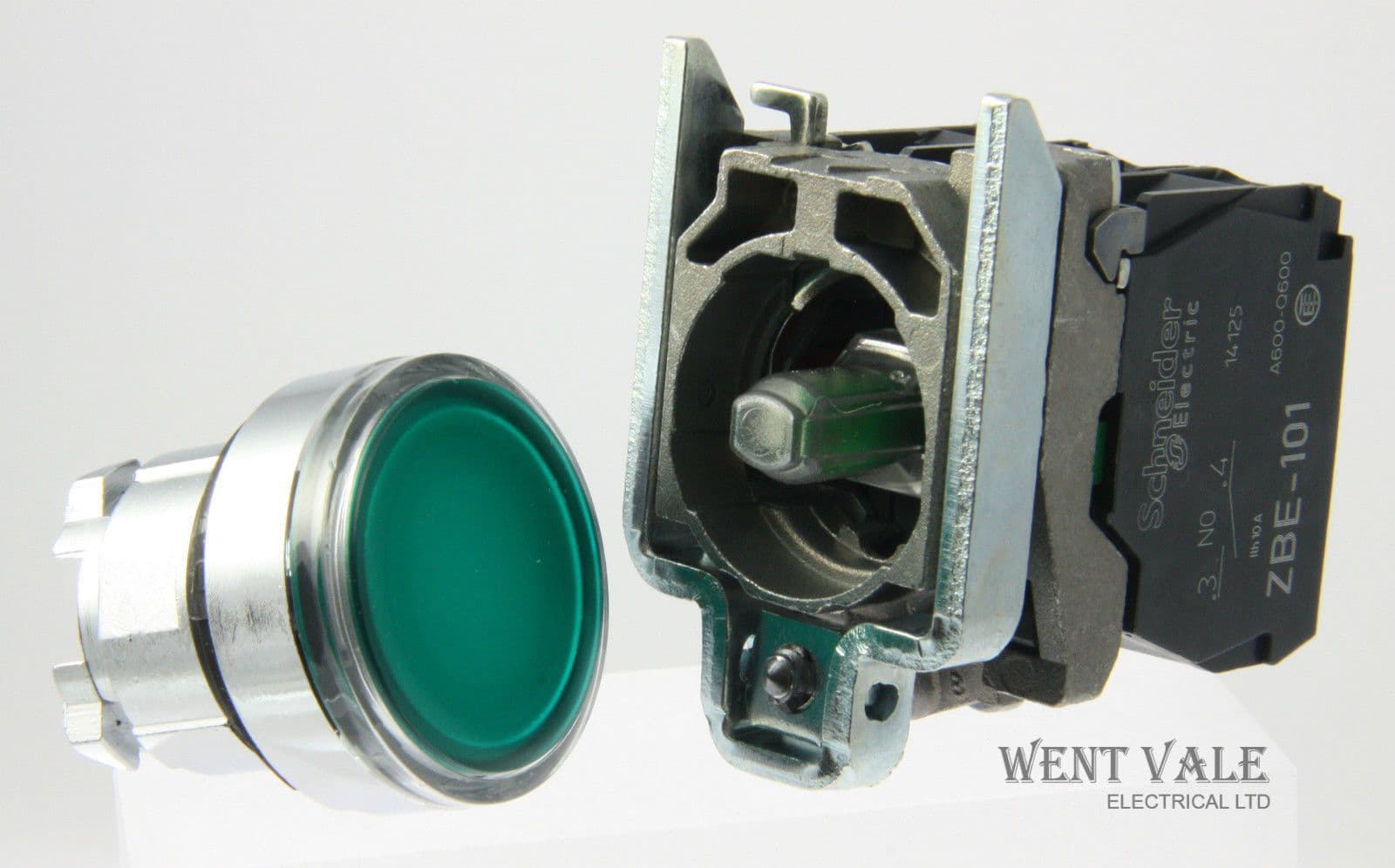 Schneider Harmony XB4BW33B5 24v Complete Green Illuminated Pushbutton New