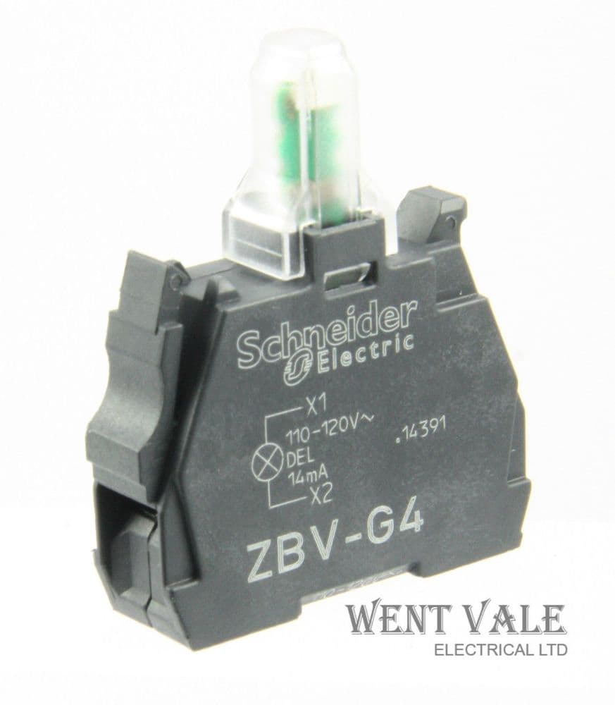 Schneider Harmony ZBVG4 - LED Light Block Module Red LED Type 110 ...