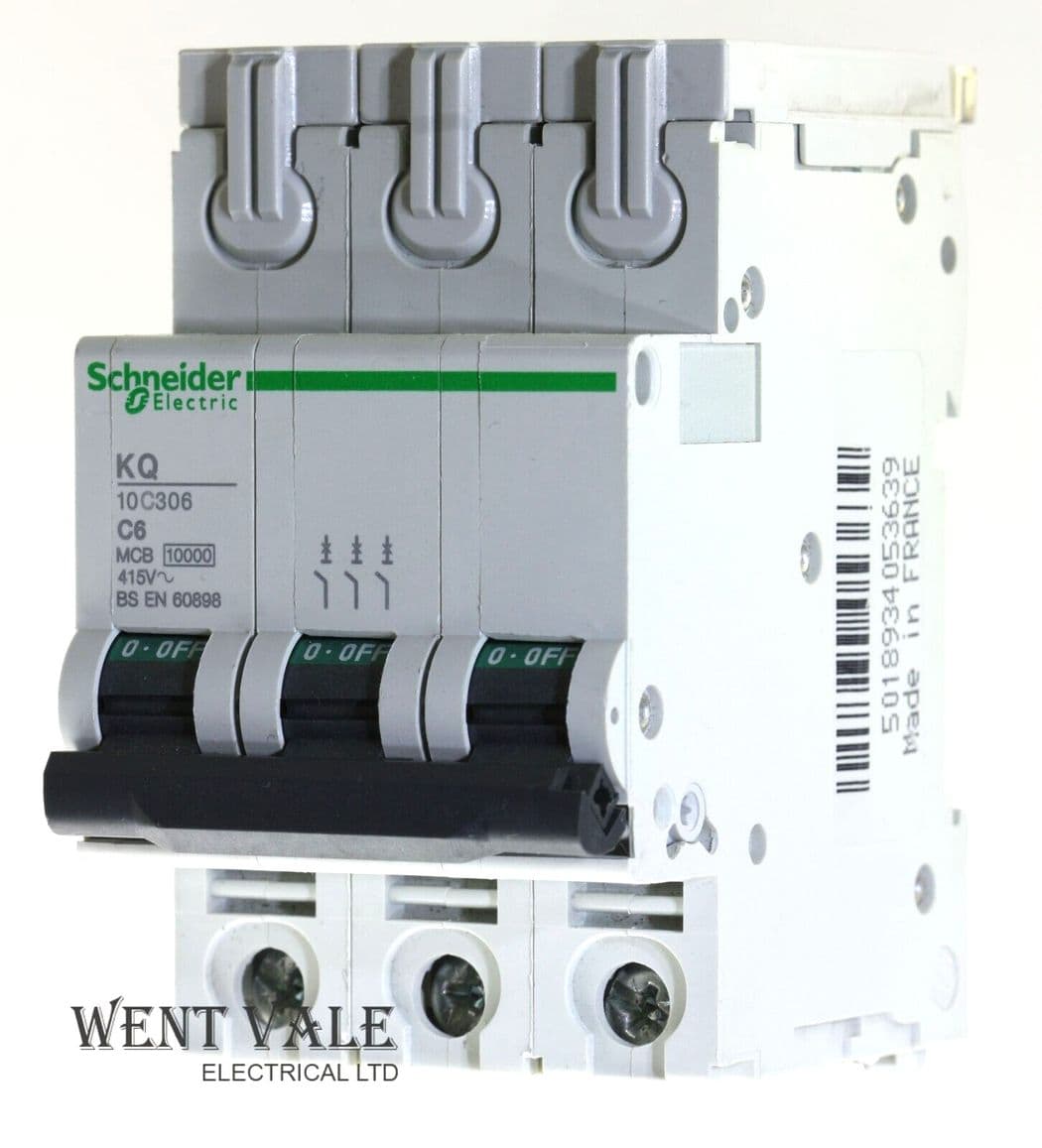 Schneider Loadcentre KQ - KQ10C306 - 6a Type C Triple Pole MCB New