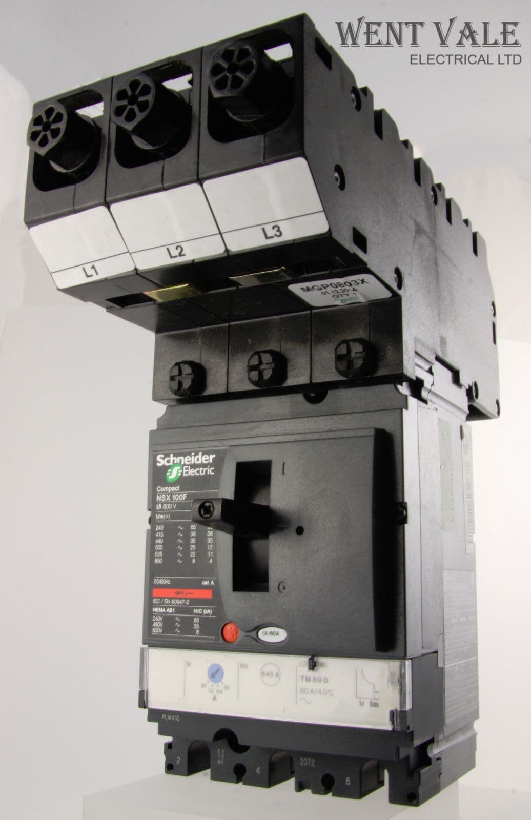 Schneider - Powerpact 4 - MGP0803X - 56 to 80a Adjustable Triple Pole ...