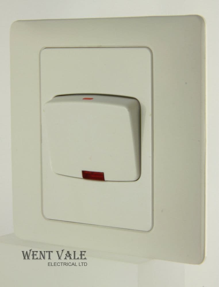 Schneider Rocca Soft Feel - 635 358 - 45a Double Pole Switch with Neon New