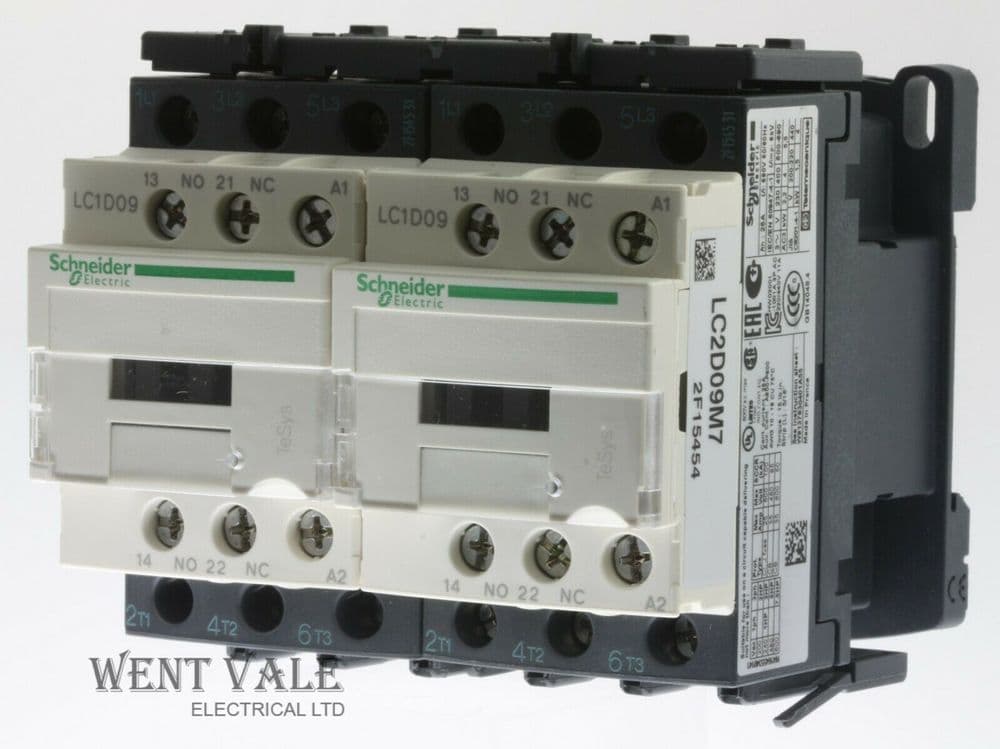 Schneider TeSys LC2D09M7 - 25a Reversing Contactor 220V/M7vac Coil New ...