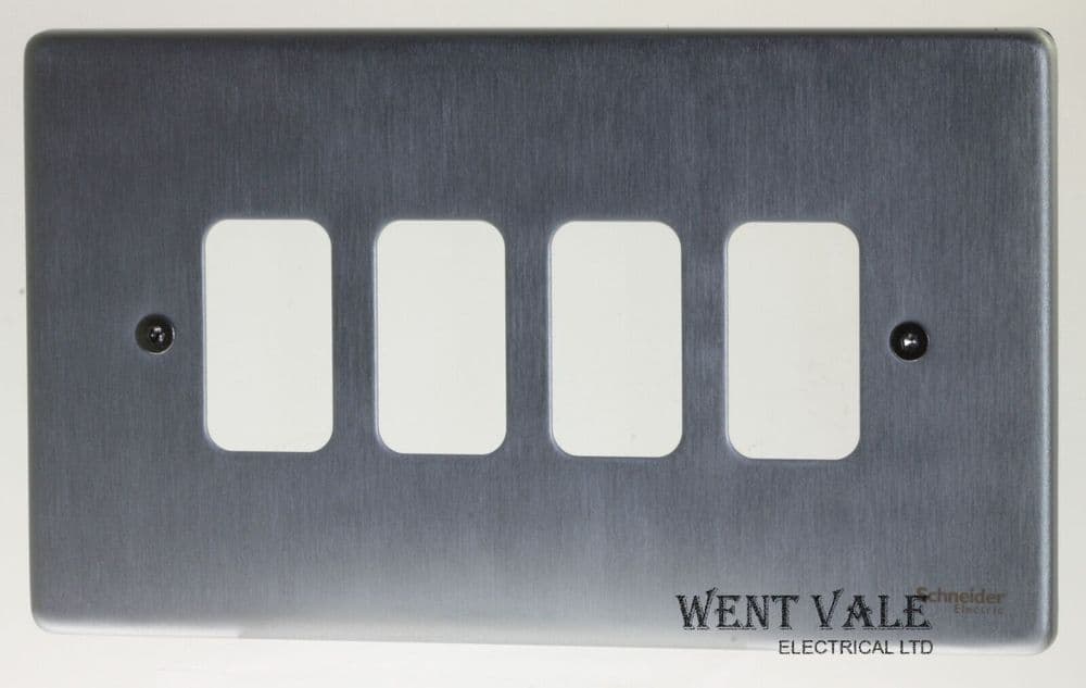 Schneider Ultimate Low Profile - GUGL04BC - 4 Mod Grid Switch Plate and ...