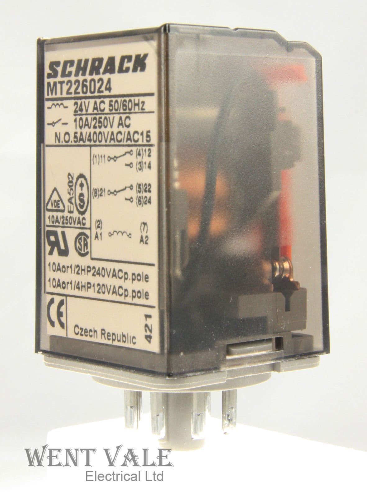Schrack Multimode MT226024 - 10a - 8 Pin Plug-in DPD Relay 24vac Coil Un-used