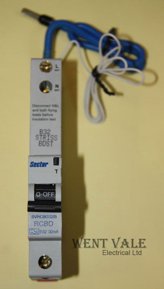 Sector SVRCBO32/B - 32a 30mA Type B Single Pole RCBO Unused in boxes