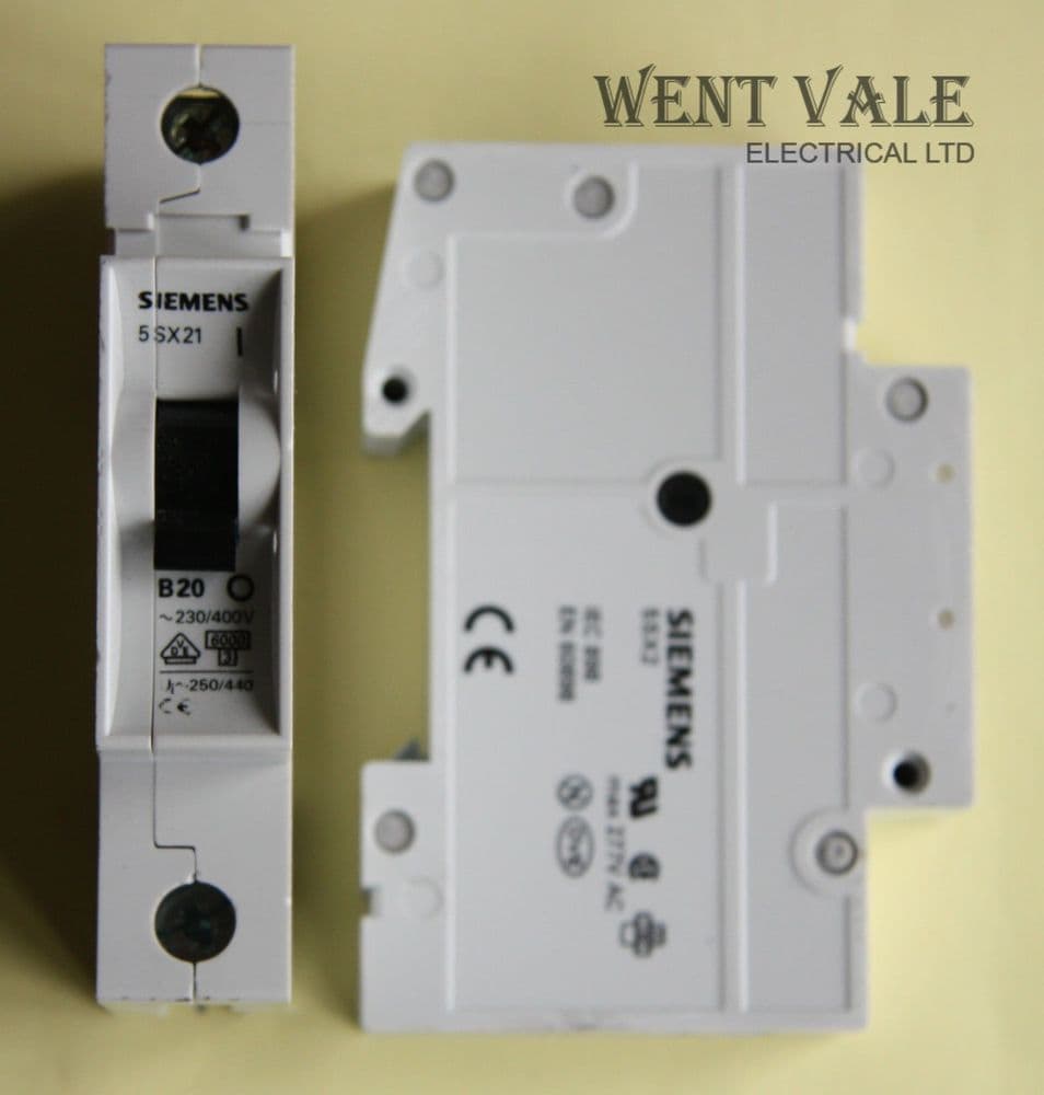 Siemens N System - 5SX2 1B20 - 20a Type B Single Pole MCB Unused