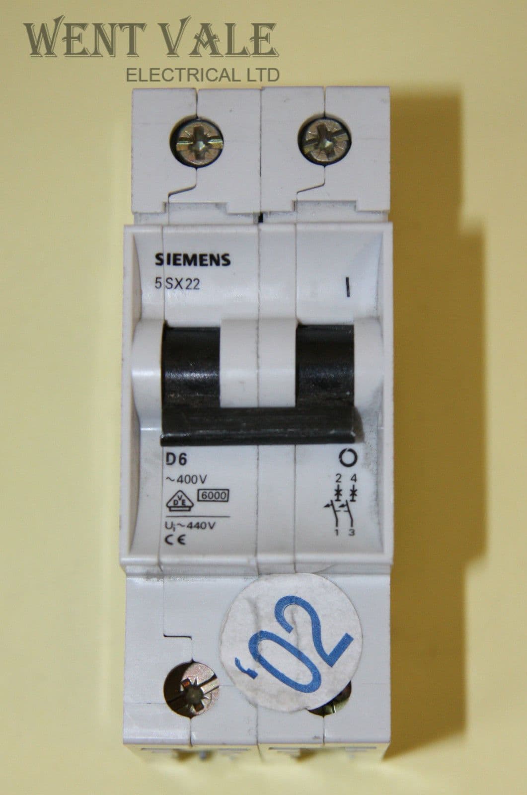 Siemens N System - 5SX2 2D06 - 6a Type D Double Pole MCB New
