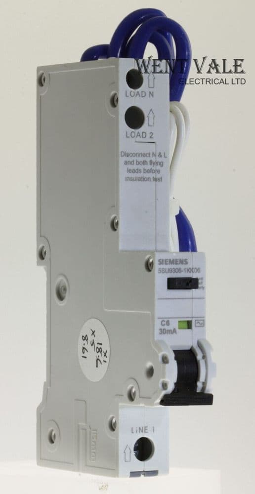Siemens Sentron - 5SU9306-1KK06 - 6a 30mA Type C Single Pole Class AC ...