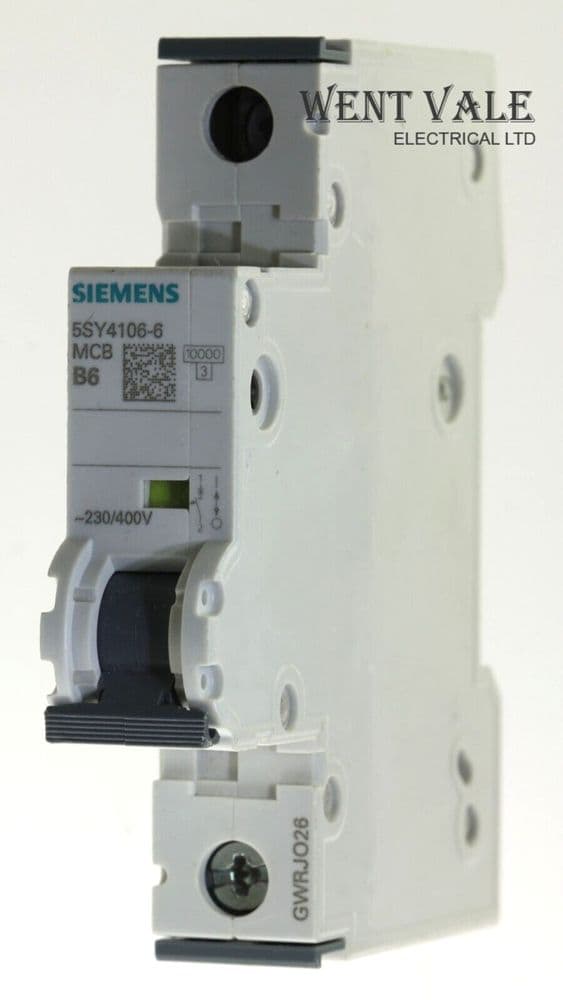 Siemens Sentron - 5SY4106-6 - 6a Type B Single Pole Latest Model MCB