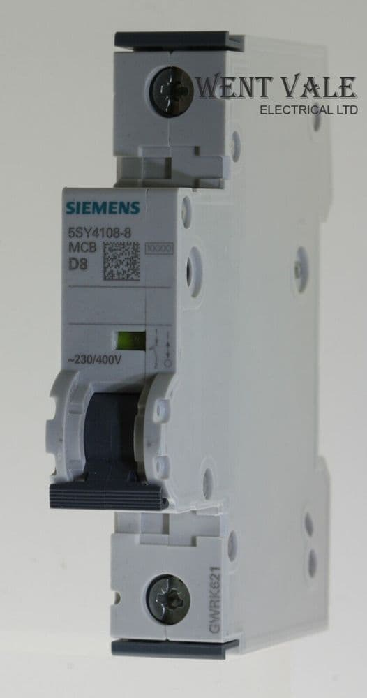 Siemens Sentron - 5SY4108-8 - 8a Type D Single Pole MCB