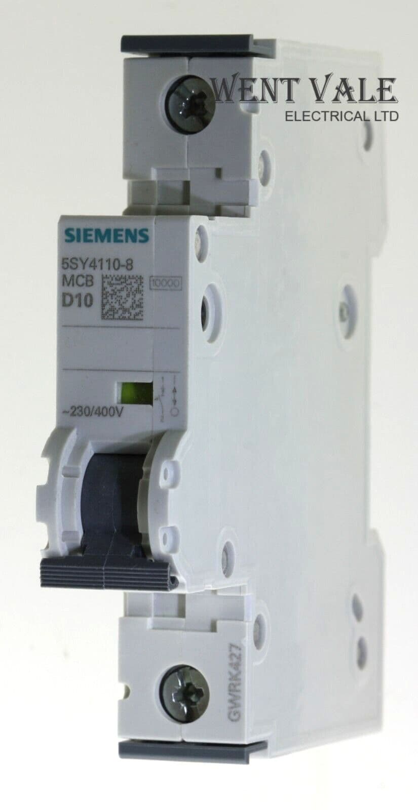 Siemens Sentron - 5SY4110-8 - 10a Type D Single Pole Latest Model MCB
