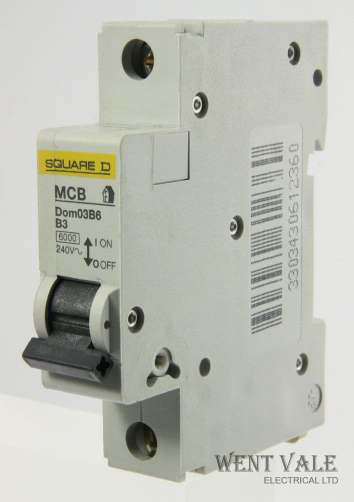 Square D Domae - DOM03B6 - 3a Type B Single Pole MCB Unused
