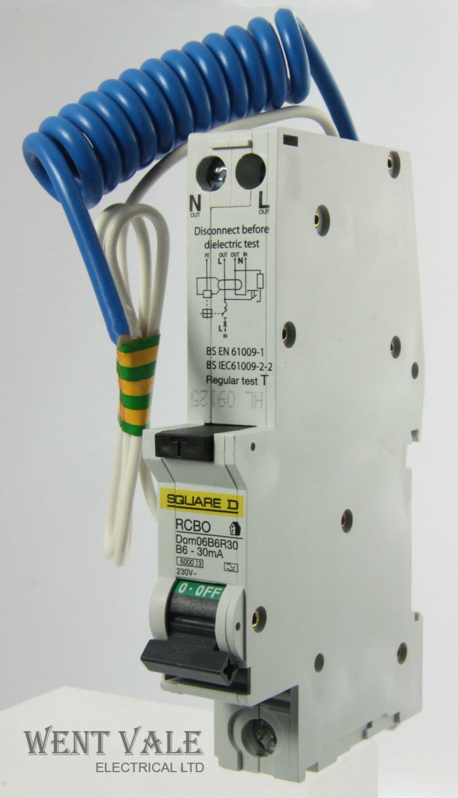 Square D - Domae - DOM06B6R30 - 6a 30mA Type B Single Pole and Neutral ...