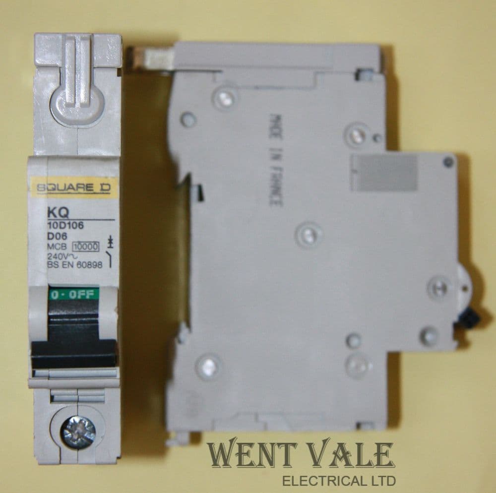 Square D - Loadcentre - KQ10D106 - 6a Type D Single Pole MCB Un-used