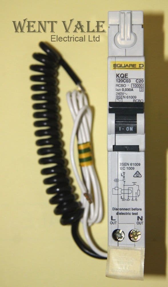 Square D Loadcentre - KQE120C03 - 20a 30mA Type C Single Pole RCBO Unused
