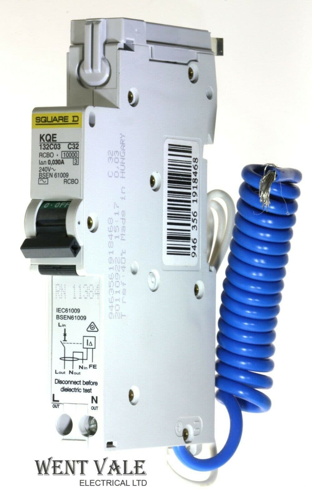 Square D Loadcentre - KQE132C03 - 32a 30mA Type C Single Pole RCBO Unused
