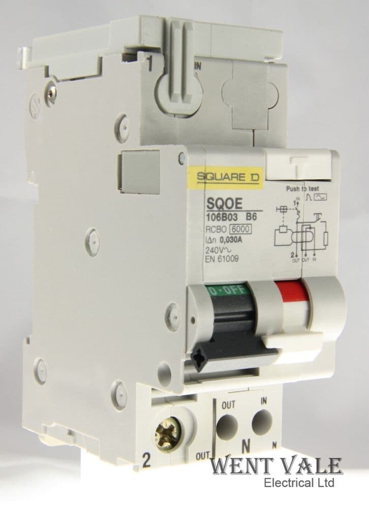 Square D Qwikline II SQOE106B03 - 6a 30mA Type B Double Pole Class AC ...