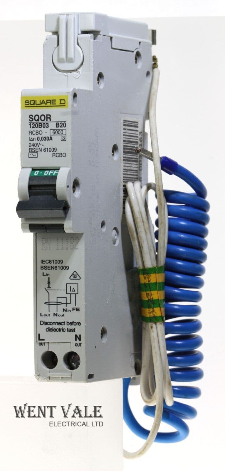 Square D Qwikline II SQOR120B03 - 20a 30mA Type B Single Pole AC Class ...