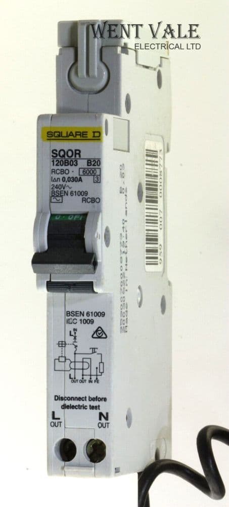 Square D Qwikline II SQOR120B03 - 20a 30mA Type B Single Pole Class AC ...