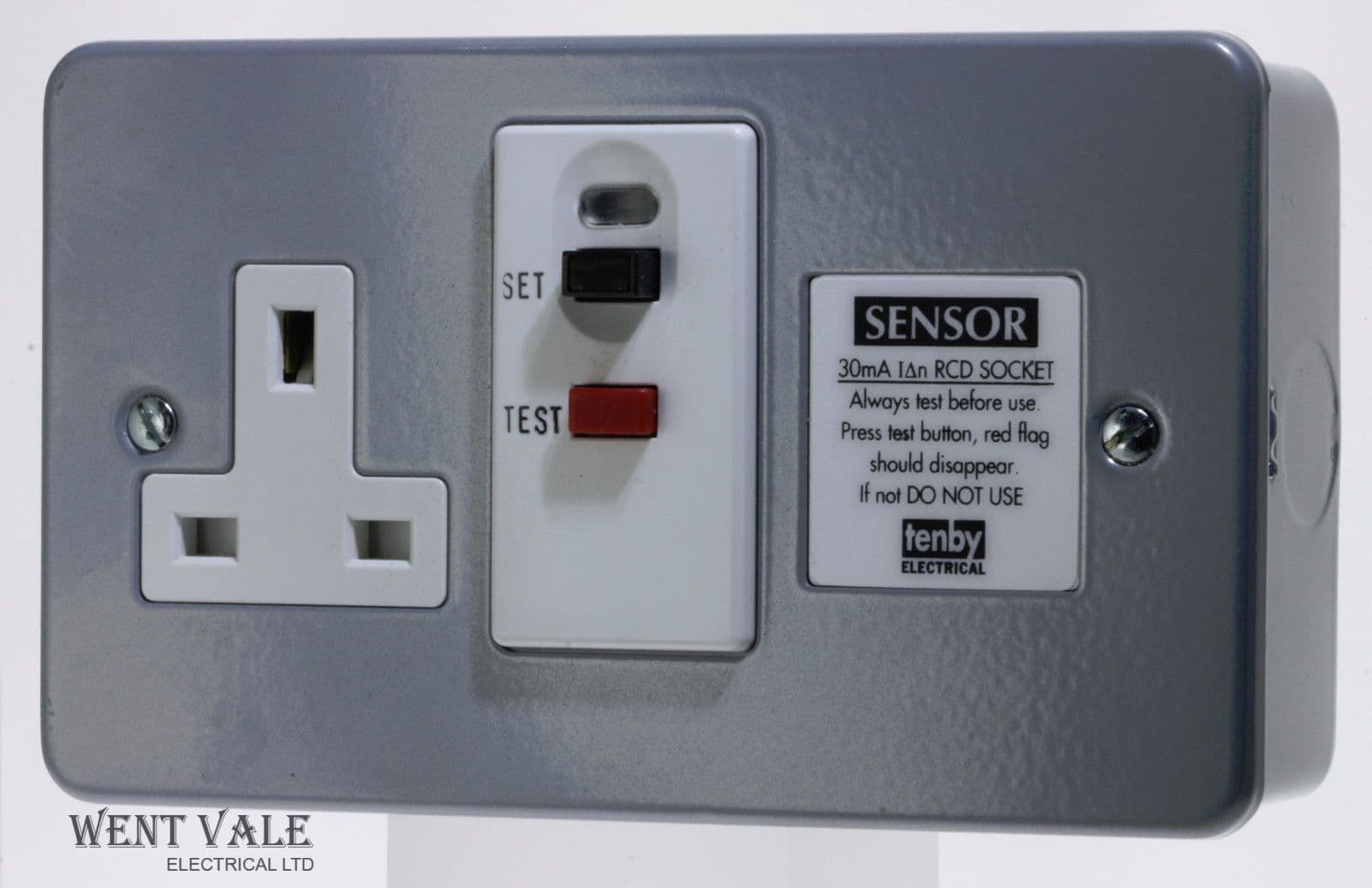 Tenby Sensor R130MC - One Gang 30mA RCD Protected Metalclad Socket Un-used