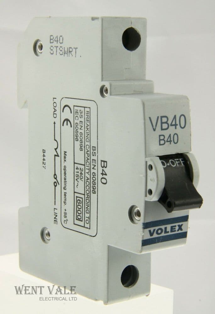 Volex VB Range - VB40 - 40a Type B Single Pole MCB Unused