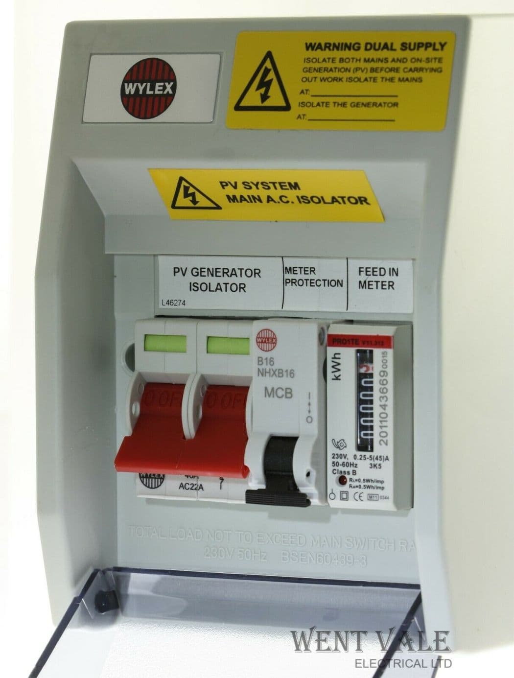 Wylex 40a PV Solar Consumer Unit - NSPE-5392 - 40a Isolator with MID ...
