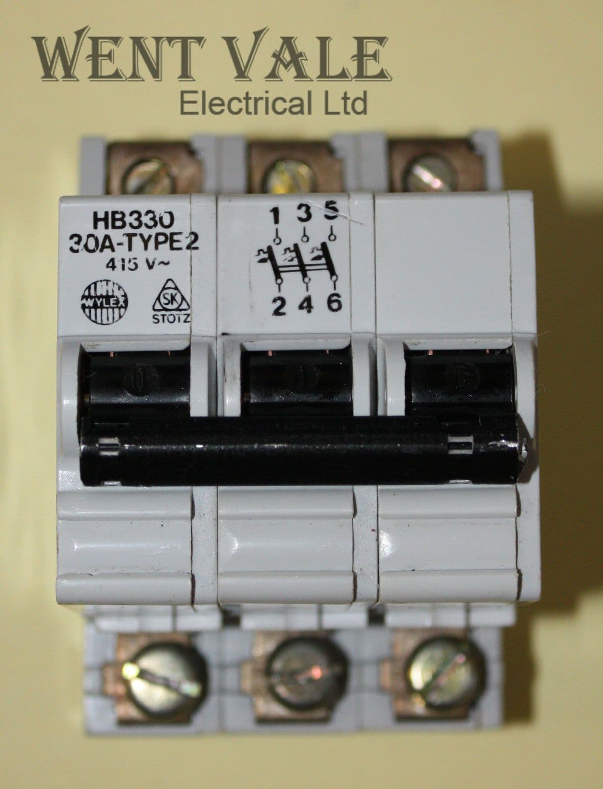 Wylex - HB330 - 30a Type 2 Triple Pole MCB Used