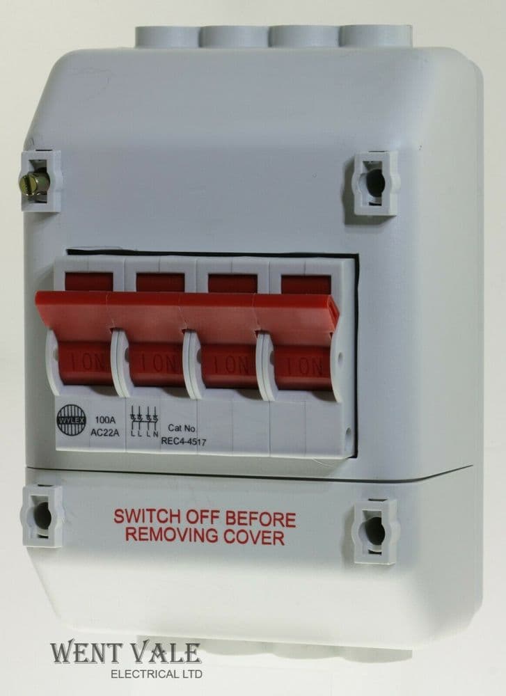 Wylex Isolator Range - REC4-4517 100a 4 Pole Switch Disconnector with ...