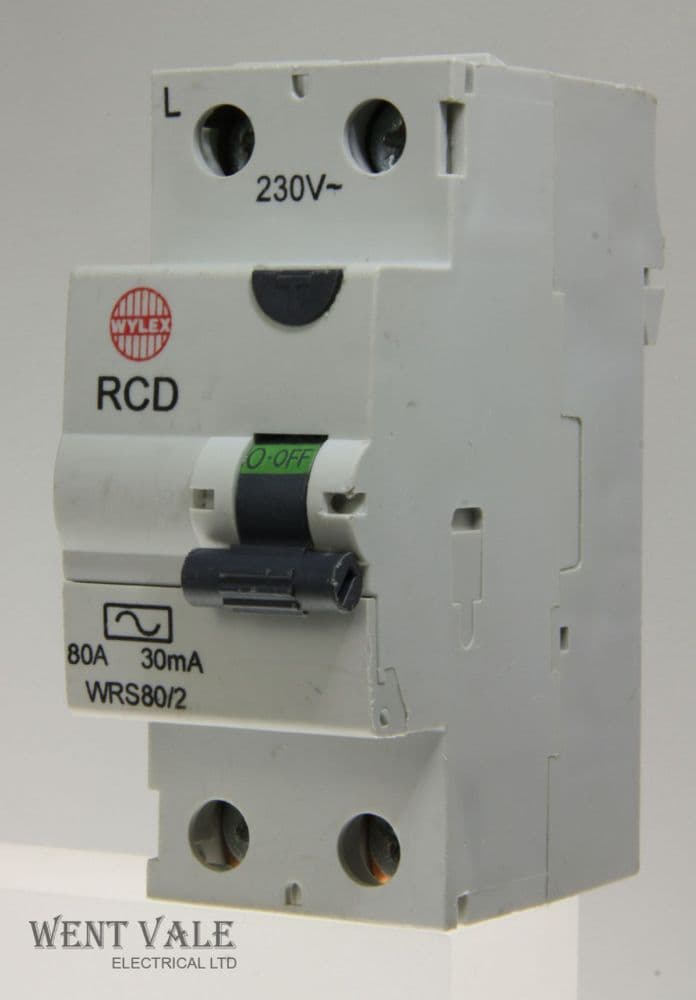 Wylex - Lifeline - WRS80/2 - 80a 30mA Double Pole RCD Used HM