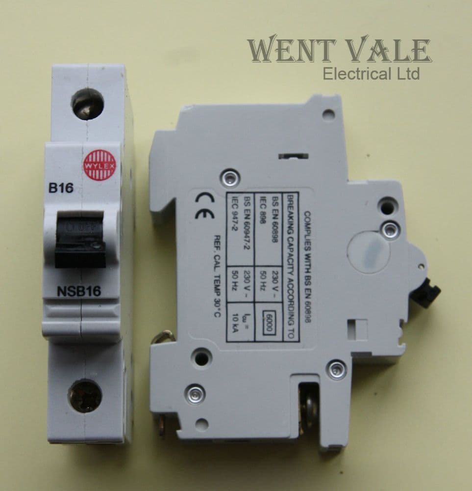 Wylex Mark 1 NSB Range - NSB16 - B - 16a Type B Single Pole MCB Used BSRR