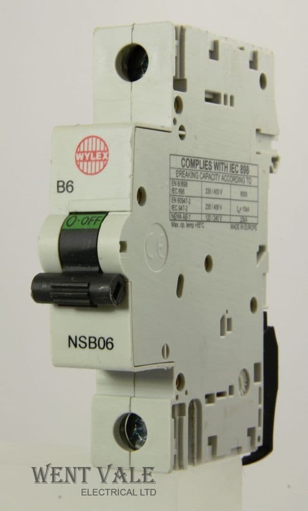 Wylex - NH NSB Range - NSB06 - 6a Type B Single Pole MCB Used SQ