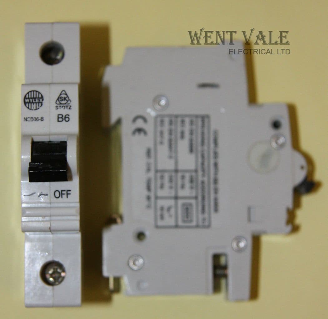 Wylex - NH NSB Range - NSB06-B - 6a Type B Single Pole MCB Used BS
