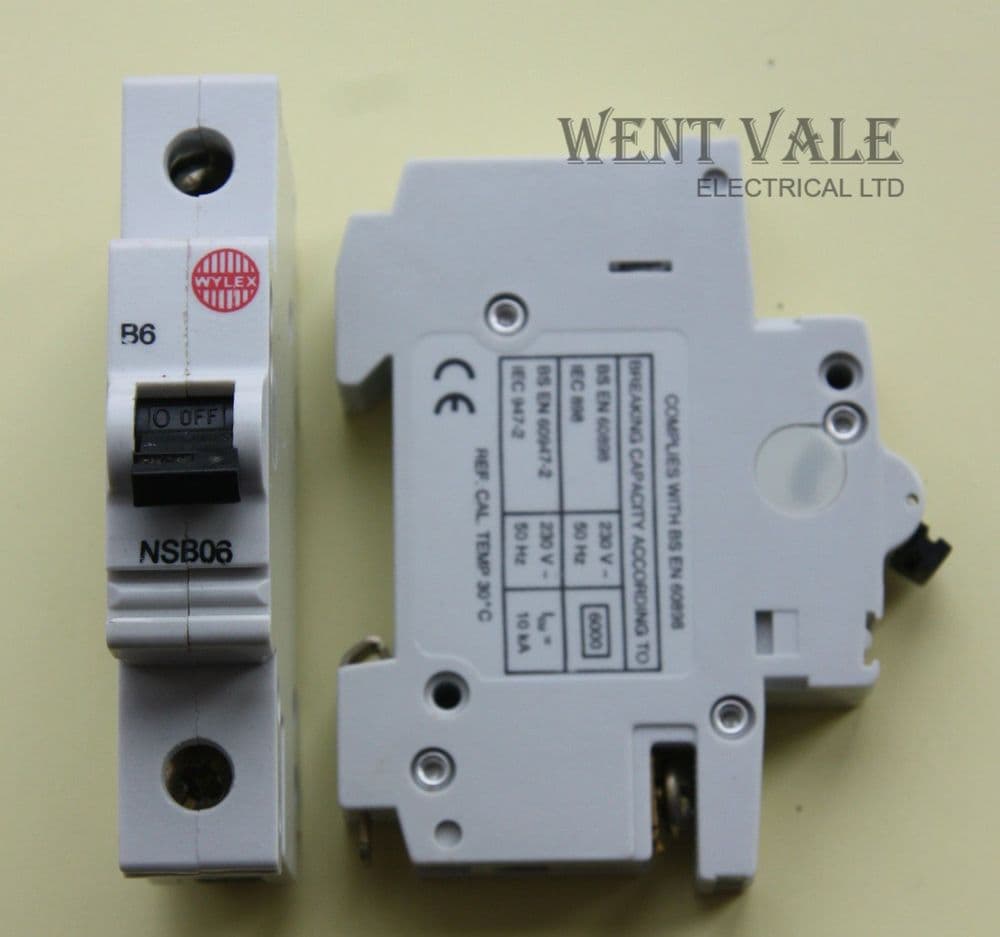 Wylex - NH NSB Range - NSB06-B - 6a Type B Single Pole MCB Used BSRR